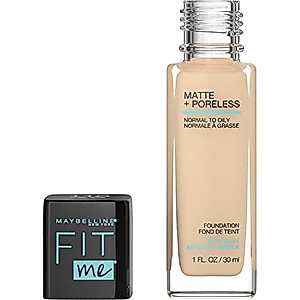 Maybelline New York Fit Me Matte Plus Poreless Foundation, Light Beige, 1 Fluid Ounce