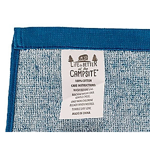 Camco Life is Better at The Campsite RV Dish Towel Set - Perfect for Drying Hands and Dishes - Includes a Set of (2) Towels - 27-Inches x 16-1/2-Inches (53301)