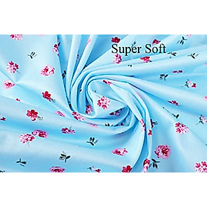 Floral Bassinet Sheet Set 3 Pack Jersey Knit Ultra Soft Stretchy Compatible with Halo,Graco,Dream On Me,MiClassic,Chicco Lullago,Delta,4Moms,Mika Micky Mattress and More for Baby Girl Boy Blue
