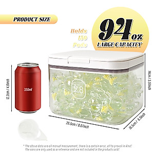 Laundry Pod Holder with Lid, Laundry Pod Container, Sealed Automatic Pop-Up, laundry Pod Dispenser Holds 115 Laundry Pods for Laundry Room Organization Laundry & dishwasher pods container-94oz