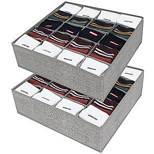 GRANNY SAYS Bundle of 2-Pack Large Storage Bins with Lids & 2-Pack Socks Storage Organizers