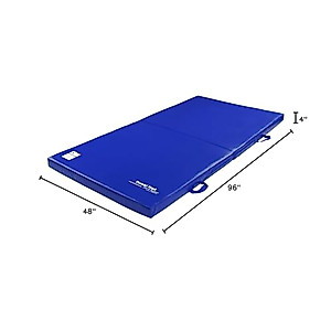 Tumbl Trak Folding Practice Mat, 4ft x 8ft x 4in, Royal Blue