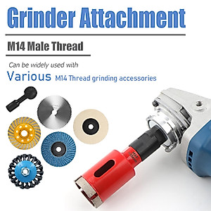 Mesee 2 Pieces Angle Grinder Adapters 5/8"-11 Female to M14 Male Thread Adaptor Converter Rod 5/8''-11 to M14 Rotary Polisher Grinder Attachment for Diamond Core Bits Polishing Pad Saw Blade