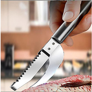 UnisonPet Fish Scaler Tool Fish Scale Knife Cut/Scrape/Dig 3-in-1 Multifunction Fish Scale Knife Fish Scale Remover Household Kitchen Fish Scale Tool