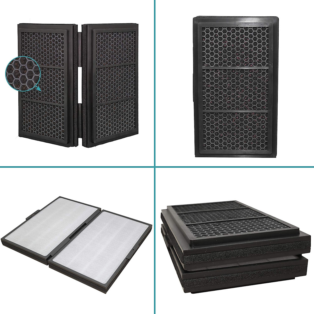 Lhari Pro Smokestop Filter Compatible with Blueair Pro M, Pro L, Pro XL Air Purifiers, Particle & Carbon Folding Filter, Dust, Pollen, Smoke Removal