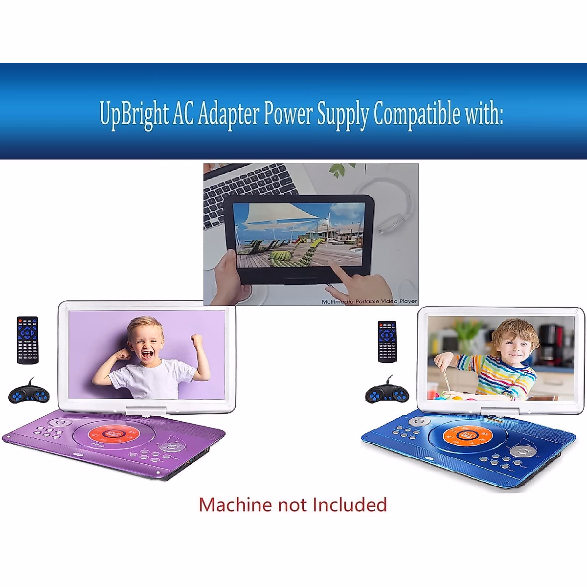 UpBright 12V AC/DC Adapter Compatible with Jekero Portable DVD Player Large Swivel HD Screen 5000mAh Li-ion Battery 9-12V 1.5-2A DC12V 1500mA 12.0V 1.5A Power Supply Cord Cable Battery Charger PSU