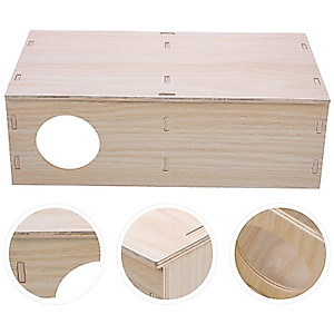 POPETPOP Guinea Pig Maze Hamster Houses and Hideouts Wood Small Animal Hideout 2 Chamber Hamster Hideout Hamster Hut Hideout Squirrel Pineapple Bed Toys Keep Warm Wooden Hamster Cage