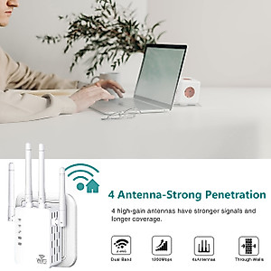 2022 WiFi Extender Signal Booster - for Home Covers Up to 8500 Sq.ft and 45 Devices, WiFi Booster with Ethernet Port, Easy Setup, Internet Range Extender - Compatible w/ Alexa, Fire Stick, Ring