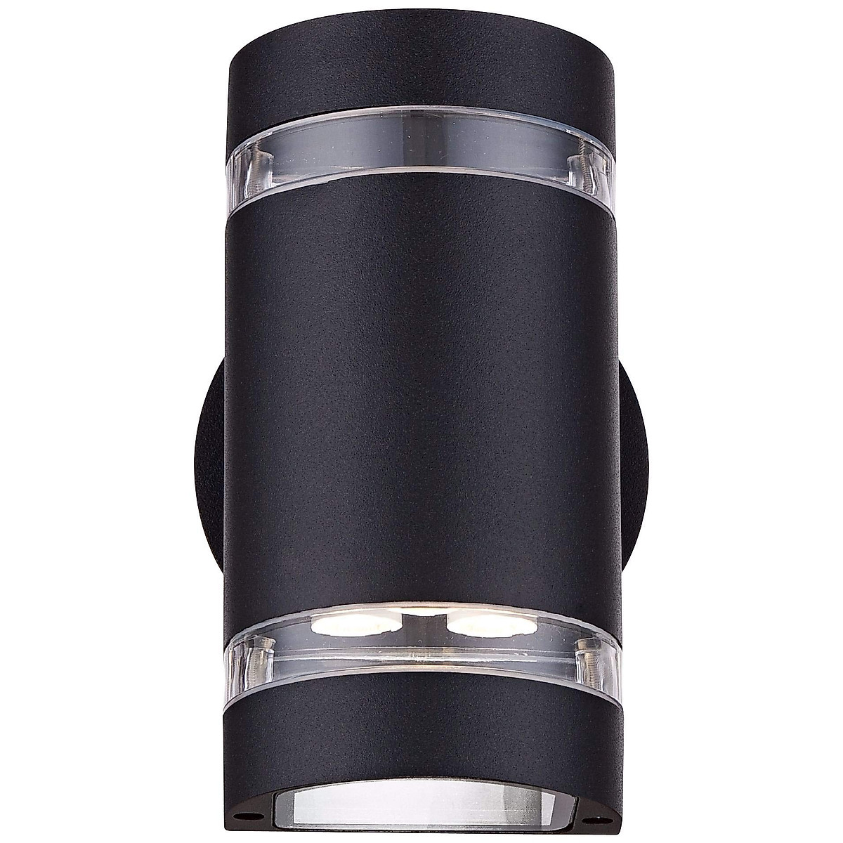 Wynnsboro Modern Outdoor Wall Light Fixture LED Black Aluminum 7 3/4" Tempered Clear Glass Up Down for Exterior House Porch Patio Outside Deck Garage Yard Front Door Garden Home - Possini Euro Design