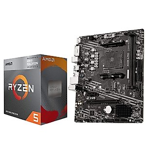 INLAND Micro Center AMD Ryzen 5 4600G 6-Core 12-Thread Unlocked Desktop Processor with Wraith Stealth Cooler Bundle with MSI A520M-A PRO Gaming Motherboard (AMD AM4, DDR4, PCIe 3.0, Micro-ATX)
