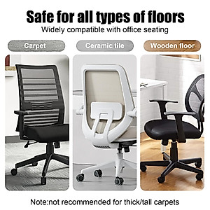 YIOVVOM 5PCS 2 Inch 11mm Universal Standard Size Roller Office Chair Replacement Wheels, Floor Protecting PU Plastic Office Chair Caster Wheels Standard Stem Size - Black/Gray