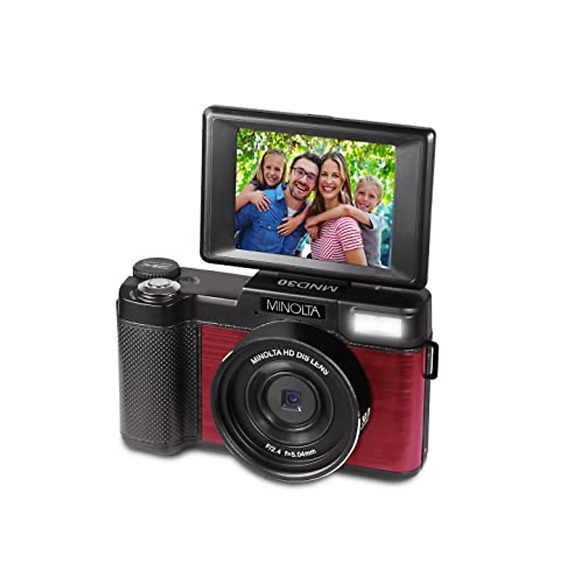 Minolta MND30 30 MP / 2.7K Ultra HD Digital Camera (Red)