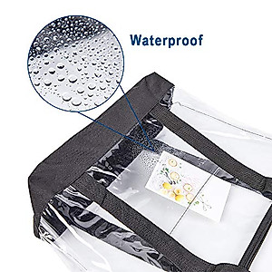 Large Clear Tote Bag, Fashion PVC Shoulder Handbag for Women, Clear Stadium Bag for Security Travel,Shopping,Sports and Work