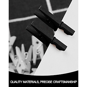Mini Clothes Pins Wooden Clothespins for Photo 1 Inch 150 PCS Tiny Wood Clips Close Pins for Baby Clothing Hanging Classroom Crafts (Black)