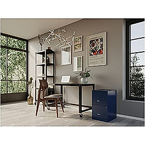 Hirsh Industries Space Solutions 18in 2 Drawer Metal File Cabinet Navy, Letter Size, Fully Assembled