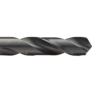 Chicago Latrobe 239 Series High-Speed Steel Reduced-Shank Drill Bit Set with Plastic Case, Black Oxide Coated, Round Shank, 118 Degree Conventional Point, 5-piece, 1/4" - 1/2" x 1/16"