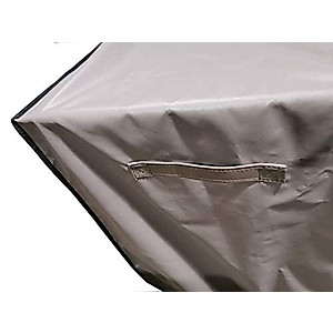 L Storage Box Cover with Straps and Handles, Waterproof Heavy Duty Outdoor Furniture Winter Cover for Keter, Suncast, Lifetime(Deck Box Cover, 52.7"(L) 26.7"(D) 26.7"(H) Brown
