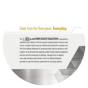 IKO Lightweight Kosher Cast Iron Skillet, Heavy Duty Stainless Steel Handle, Vegetable Based Pre-Seasoned Non-Stick Easy to Clean Interior, Safe on All Cooking Surfaces, Oven Safe (8")