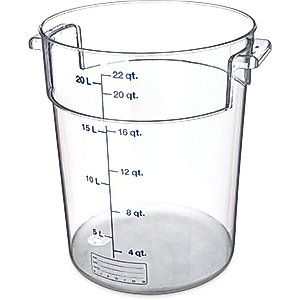 Carlisle FoodService Products Storplus Round Food Storage Container with Stackable Design for Catering, Buffets, Restaurants, Polycarbonate (Pc), 22 Quart, Clear