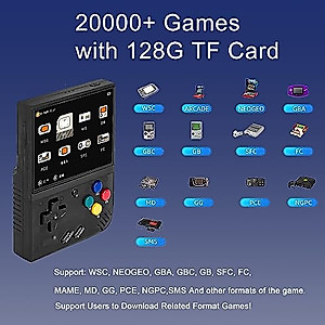 Miyoo Mini Plus Handheld Game Console 3.5 inch Classic System Retro Video Games Consoles Portable Rechargeable Hand Held 128G with Case Gray