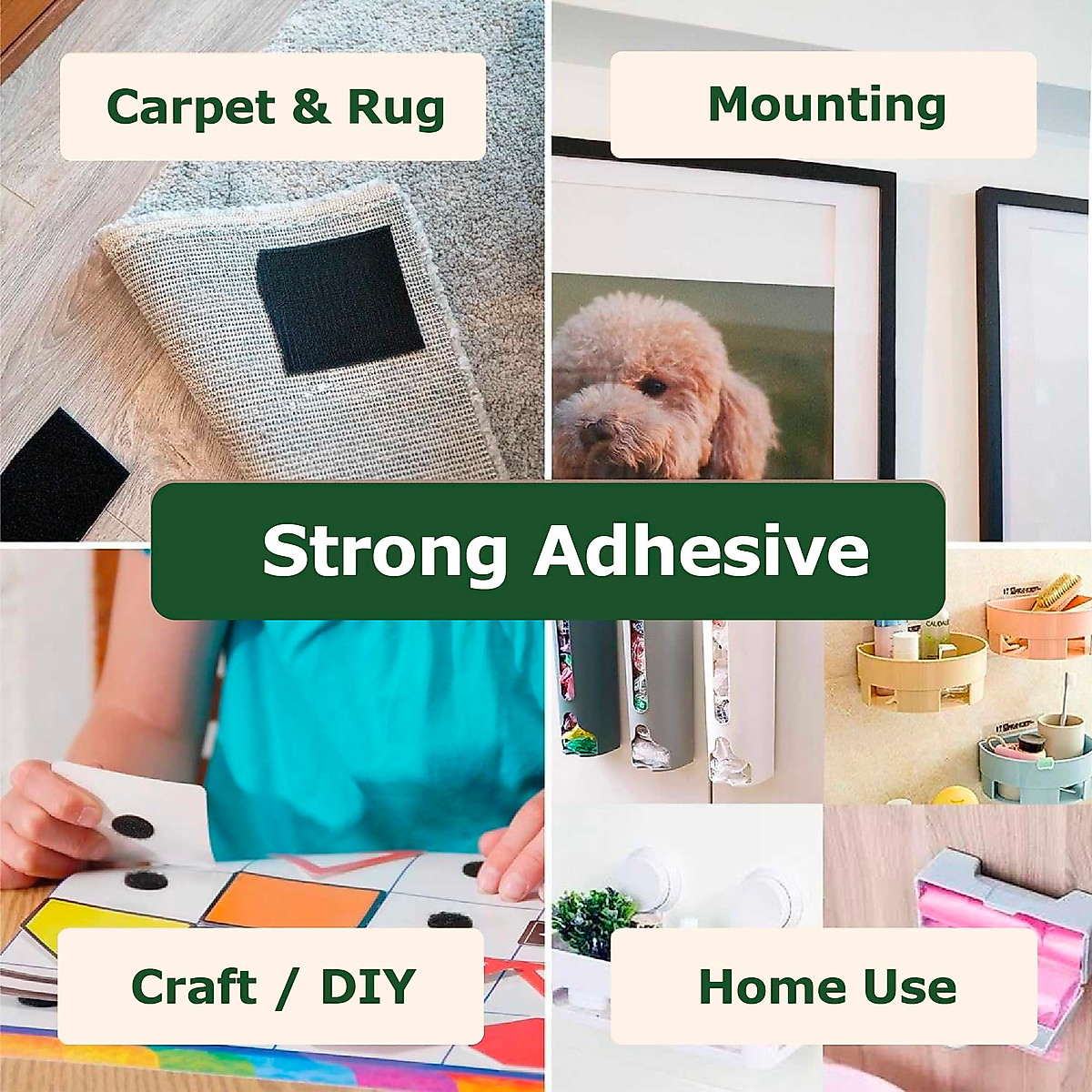 ECOHomes Heavy Duty Strips for Couch Cushions 4 Inch x 6.5 FT Keep Sofa Cushions from Sliding - Adhesive Hook And Loop Tape Roll To Prevent Sliding Couch Cushion, Outdoor Non Slip Furniture Grip Black