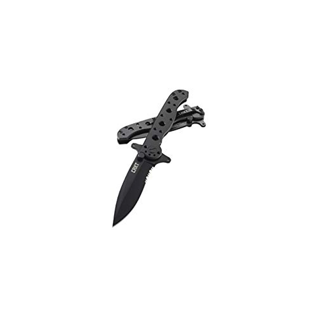 CRKT M21-10KSF EDC Folding Pocket Knife: Special Forces Everyday Carry, Black Serrated Edge Blade, Frame Lock, Dual Hilt, Stainless Steel Handle, Reversible Pocket Clip