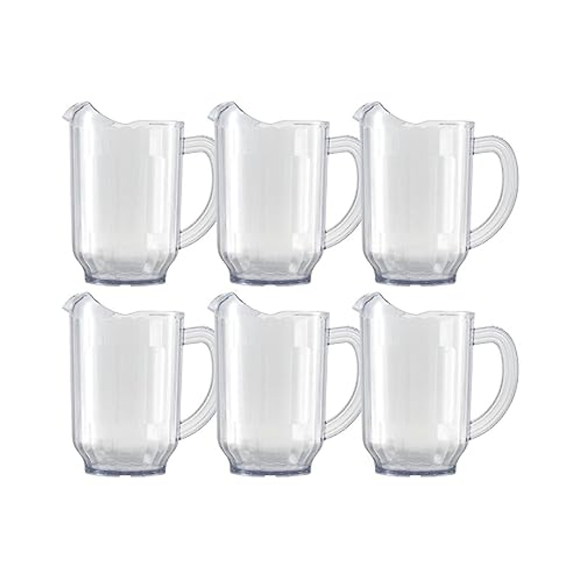 Carlisle FoodService Products Versapour Clear Pitcher Tall Pitcher for Restaurants, Catering, Kitchens, Plastic, 60 Ounces, Clear, (Pack of 6)