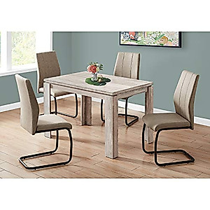 Monarch Specialties 32"X 48" / TAUPE RECLAIMED WOOD-LOOK Dining Table