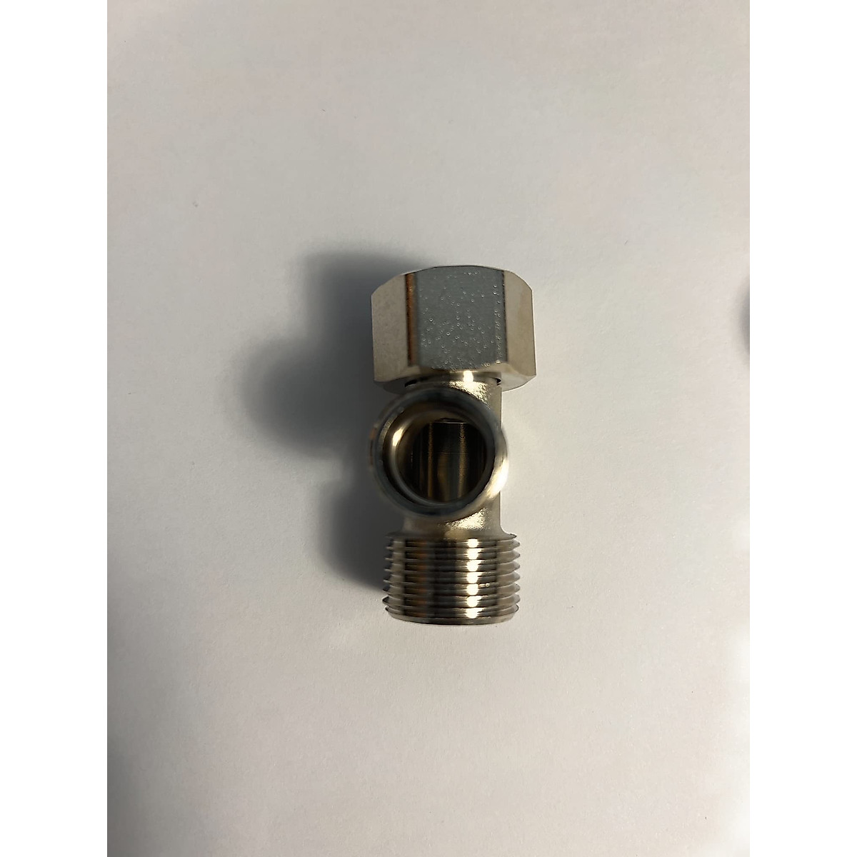 SOLID Metal Brass T-adapter, 3-way Tee Connector for Handheld Bidet 15/16" and G 1/2 Polished Nickel