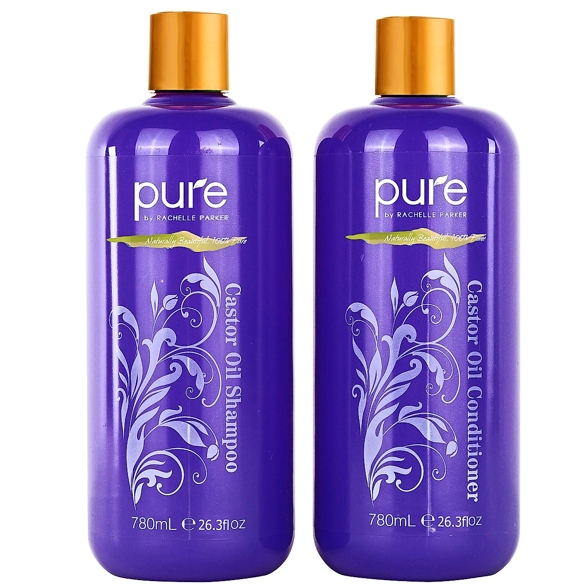 Ultra Volumizing, Growth Stimulating Organic Castor Oil Shampoo and Conditioner Set. Huge 26.5 oz Shampoo Conditioner Combination Pack to Strengthen, Grow and Restore.