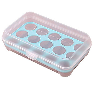 Molevet Kitchen Refrigerator Eggs Storage Box Eggs Holder Food Storage Container Storage Boxes Organizer for 15 Eggs(10 x 5.1 x 2.8inch)