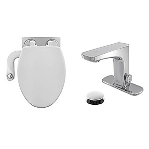 Bathroom Refresh Bundle Includes (1) Bio Bidet by Bemis Elongated Toilet Seat, (1) SlimEdge Bidet Attachment and (1) Grove Motion Activated Hands Free Bathroom Faucet in Chrome Finish