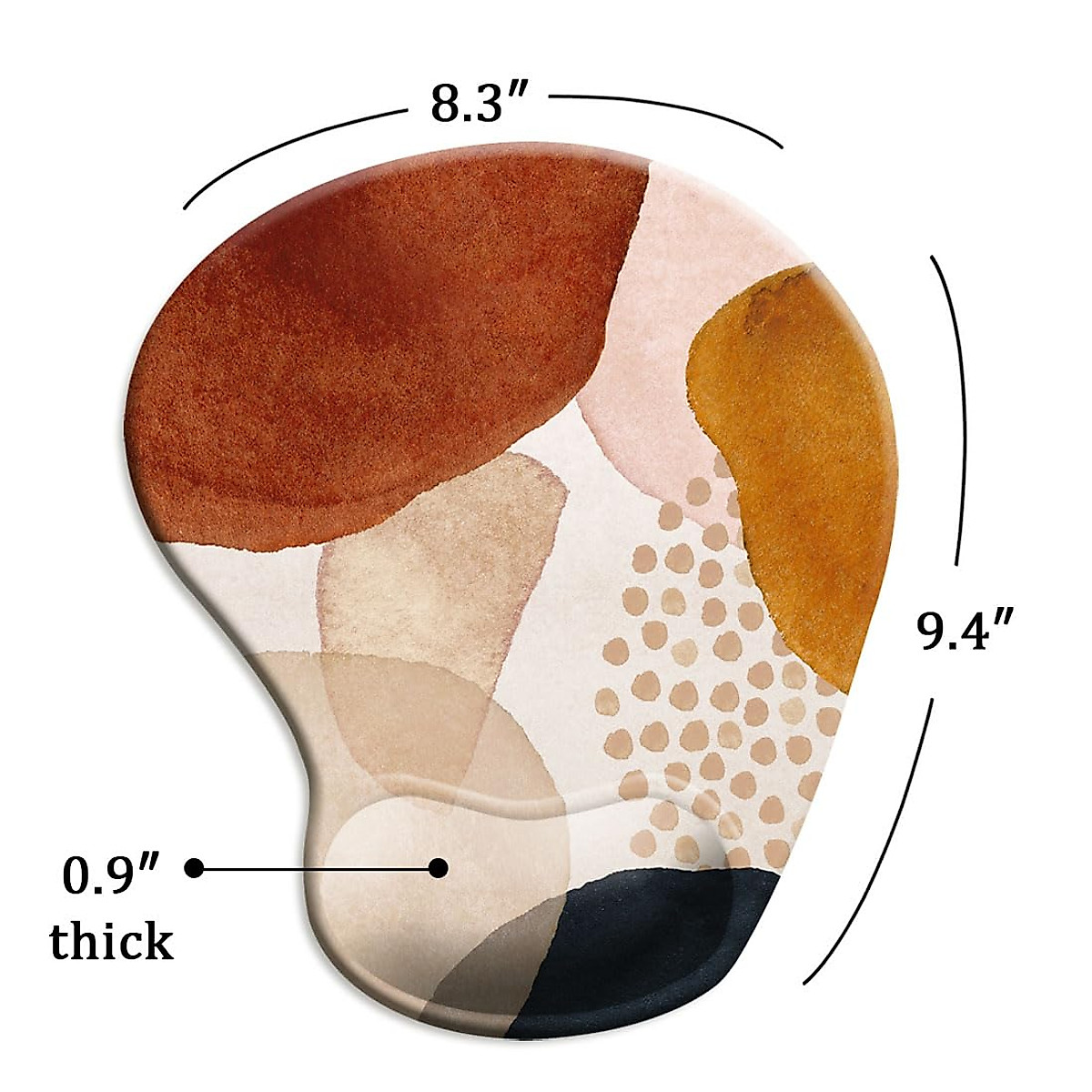 DOOKE Ergonomic Mouse Pad with Wrist Support and Coaster,Mouse Pads with Non-Slip PU Base for Home Office Working Studying Easy Typing & Pain Relief Boho Succulent