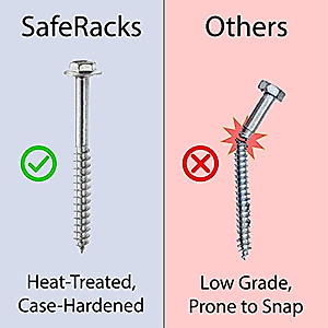 SafeRacks 2x6 Adjustable Overhead Garage Storage Rack, Heavy-Duty Steel Overhead Storage Rack with 300 lb Weight Capacity, Height Adjustable Garage Storage Organization System, White (24"-45")