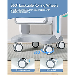 Professional Medical Trolley Cart with Wheels Mobile Ultrasound Cart Beauty Storage Utility Cart Rolling Cart with Drawer for Home Bedroom Salon Lab Hospital Dental Office Clinic