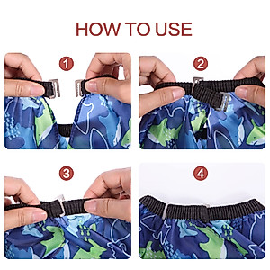 Kids Barber Cape with Neck Duster Brush, Professional Salon Hair Cutting Cape with Adjustable Snap Closure (Cartoon Fish)