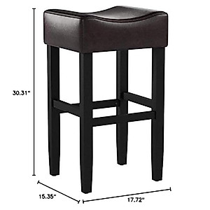 Christopher Knight Home Portman Leather Backless Barstools, 2-Pcs Set, Brown