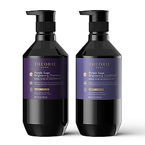Theorie Purple Sage Brightening Shampoo- Balance, Tone & Brighten Blonde, Silver, Grey, Bleached, Color Treated or Highlighted Hair, Eliminate Brassiness & Yellowing (13.53 Fl Oz (Pack of 1))