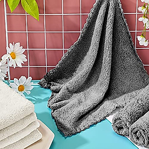 10 Pieces Guinea Pigs Blankets Hamster Fleece Cage Liners Soft Guinea Pig Accessories Small Animal Pet Blanket Sleep Bedding Mats Pet Supplies for Dog Puppy Cat (Gray, Beige,11.8 x 11.8 Inch)