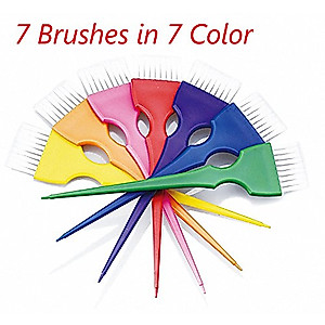 PERFEHAIR Small Hair Coloring Dye Mixing Tint Bowls and Brush Kit - Set of 7 Rainbow Colors | 6.8 fl oz per Bowl