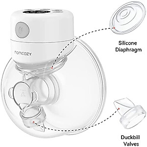 Mompmuir Duckbill Valves & Silicone Diaphragm Compatible with Momcozy / TSRETE / HAUTURE / PADRAM /LoveOfLive /OMFMF / S9 Pro/S10/S12 Parts Replace, Wearable Breast Pump Accessories (8 Piece Set)