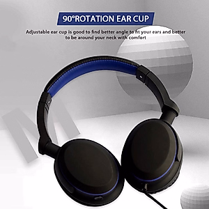 OONOL Gaming Headphones, Rotated Earmuffs, Retractable Microphone, Bass Sound, On Ear Wired Noise Cancelling Headset for PC, PS4, PS5, Xbox One, Switch, Laptop, 3.5MM Jack (Black)