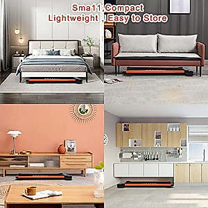 KONDAFILA 2 in 1 Under Desk Treadmill Orange, Large Running Area 56"x23"x5", Walking Pad Long for Home Office with Wheel, 220lb Capacity, App & Remote Control, Automatic Sensing, Easy Setup