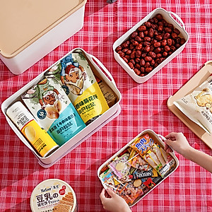 ANMINY 5PCS Plastic Storage Bins Containers with Lids, Large White Storage Organization Bins Boxes, Lidded Plastic Storage Baskets for Closet Shelves Drawers Desktop Home Office - 2 Medium 3 Small