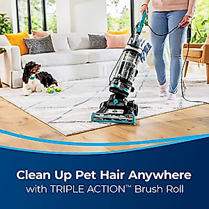 Bissell CleanView Swivel Rewind Pet Reach Vacuum Cleaner, with Quick Release Wand, Swivel Steering and Automatic Cord Rewind, 3197A