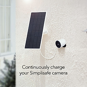 Wasserstein Solar Panel for SimpliSafe Wireless Outdoor Security Camera - Powerful SimpliSafe Outdoor Camera Solar Panel (White, 1 Pack)