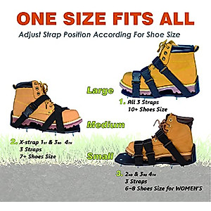 Osaava 48003 Gunite Spiked Shoes For Epoxy Floor Coating NEW Design Plate Epoxy Floor Spiked Shoes with 3/4” Short Spikes Perfect For Cover Installation Full ASSEMBLED (1 Pair)