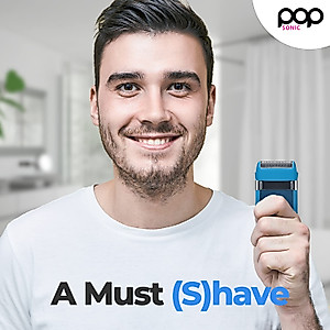 Pop Sonic Zip Compact Shaver for Men (Blue) - Advanced Foil Technology Men's Electric Shavers - Splash Proof Face Shaver - Wet & Dry Electric Balder - Compact Size for Home, Gym, Travel