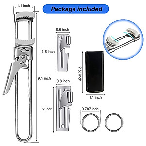 2023 Upgrade Jar Opener for Weak Hands Adjustable Can Lid Opener with Anti-slip Handle Cover & 2 Size Camping Can Opener with Key Rings Jar Lid Gripper Manual Jar Bottle Opener