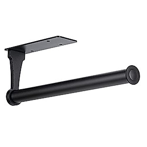 Honmein Paper Towel Holder, Aluminum Alloy Paper Towel Holders, Stylish Wall Mount and Under Cabinet Paper Towel Holders for Easy Access (Black)